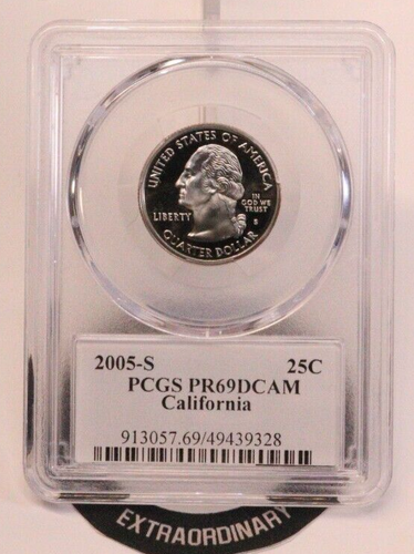 2005-S 25C Clad California State Quarter PCGS PR69DCAM GENUINE ...