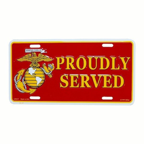 USMC Proudly Served License Plate- Marine Corps Red EGA Semper Fi ...