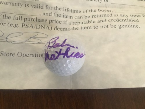 Bob Mathias Signed Autographed Golf Ball Olympics Gold Medal With COA ...