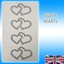 Double Heart Stickers Diamante Sparkly Open Design Love Romance Wedding ...