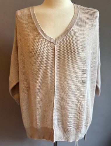 Bobi Black Los Angeles Tan Mesh Sweater - Size L | eBay