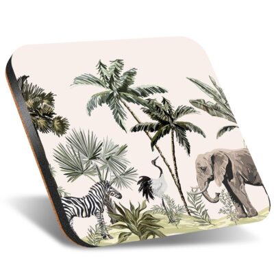 1x Square Coaster 12cm Tropical Vintage Botanical Landscape #52316 | eBay
