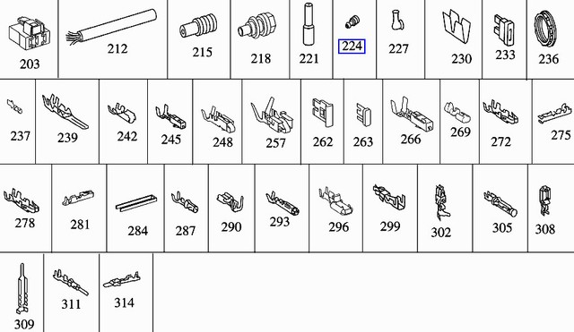 MERCEDES Wiring Connector Plug Contact Pin Seal Grommet A0005457180 for ...