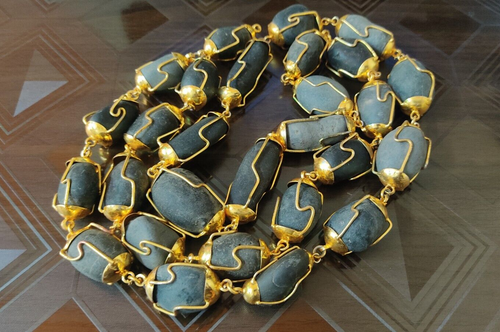 Rare Big Size Shaligram Mala Saligram Stone Rosary Kantha 28 Beads ...