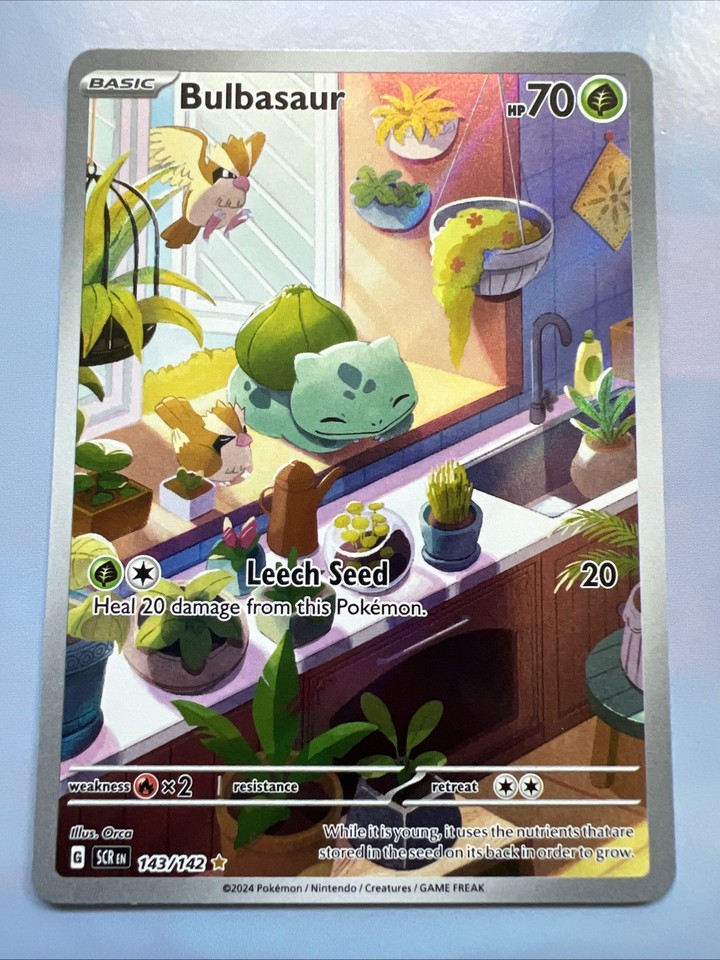 Pokemon TCG Bulbasaur 143/142 Stellar Crown Holo Illustration Rare Near ...