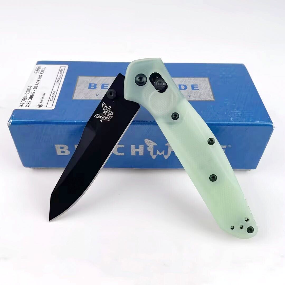 Benchmade 940BK-2004 Osborne Axis- Blade Jade Handle G-10 Black Folding ...
