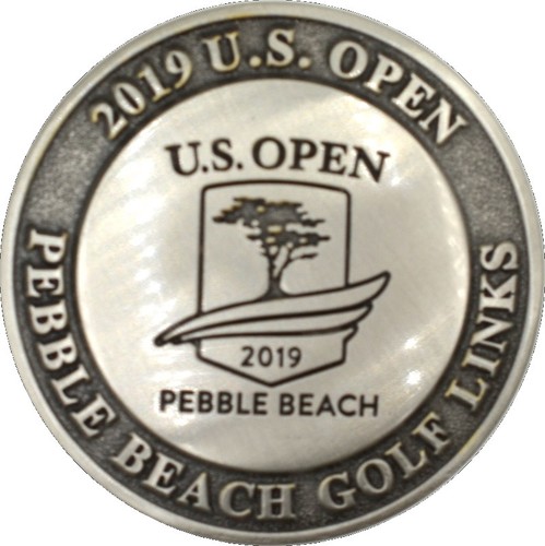 2019 US OPEN (Pebble Beach) MILLED Dome BALL MARKER COIN and LEATHER ...