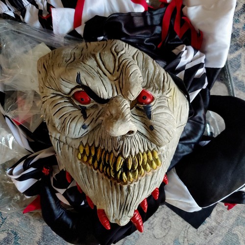 Sinister Jester Halloween Costume XL Child 14/16 Evil Clown Five Piece ...