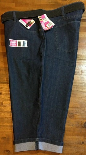 LEE CLASSIC FIT CAPRI STRETCH DENIM JEANS CAPRI PANTS Women's Plus 24 W ...