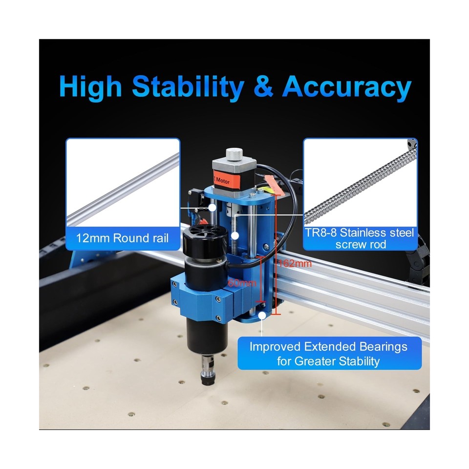 CNC Router Machine 4040 pro All Metal 3 Axis with Steel Wheel Engraver ...