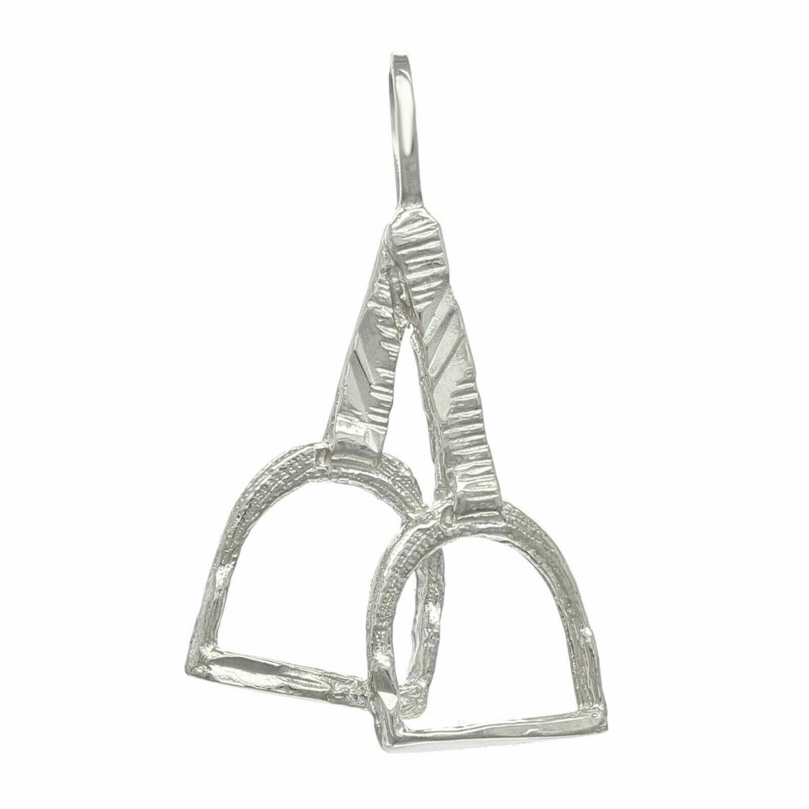 14k White Gold Solid Horse Step Up Stirrup Horse Pendant 1.1 grams | eBay