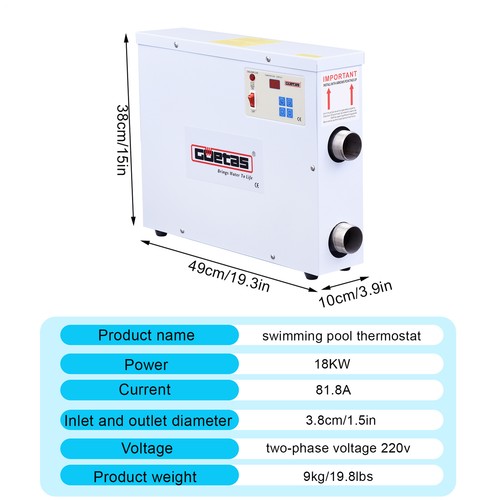 Electric Swimming Pool Thermostat SPA Hot Tub Water Heater 18KW 110V | eBay