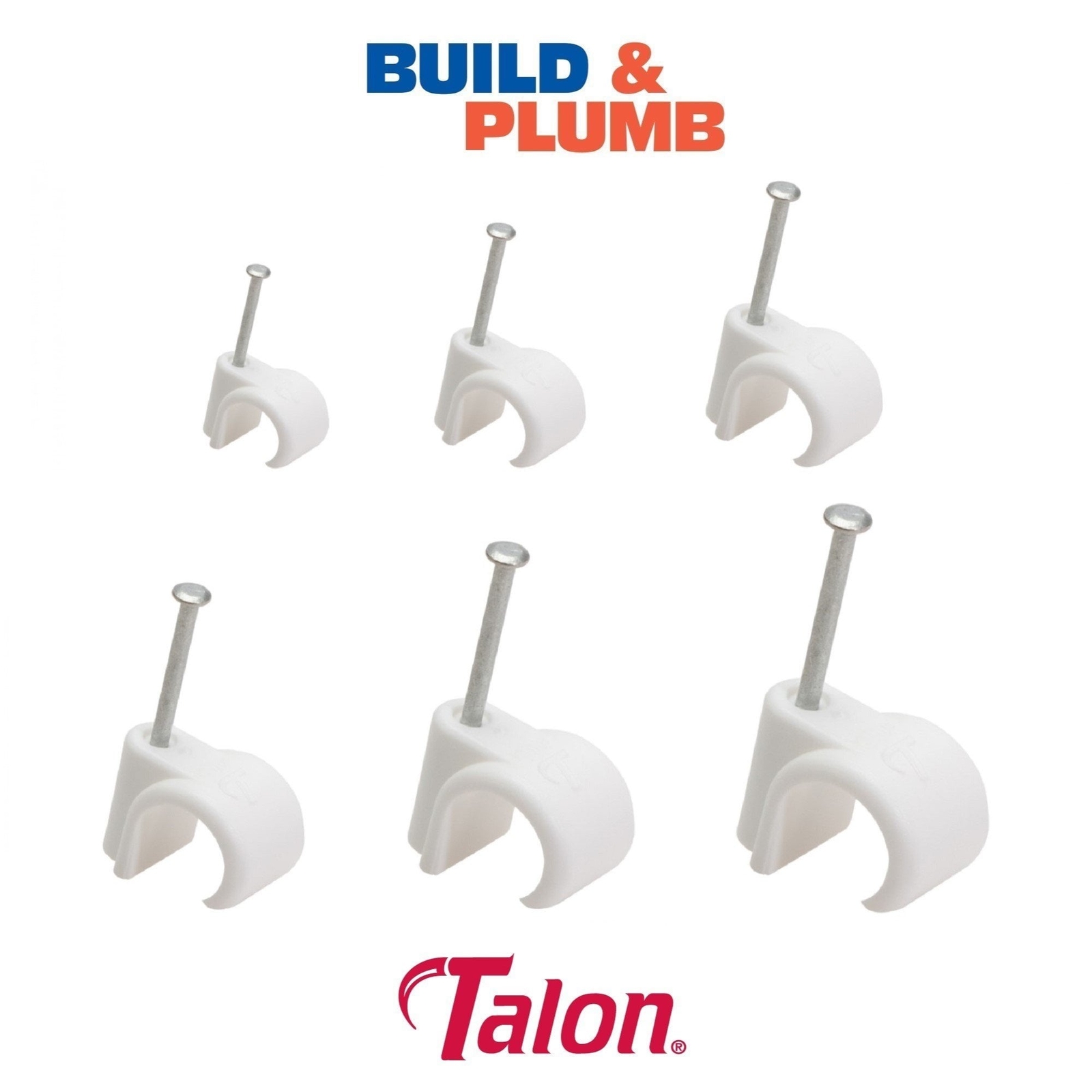 White Talon Nail In Pipe Clips 8mm 10mm 15mm 22mm 28mm Plumbing Copper ...