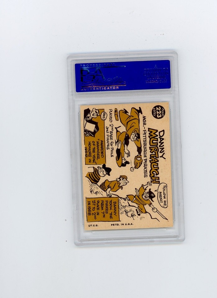 1960 Topps Baseball PSA 8 #223 Danny Murtaugh Centered Blazer Tough Low ...