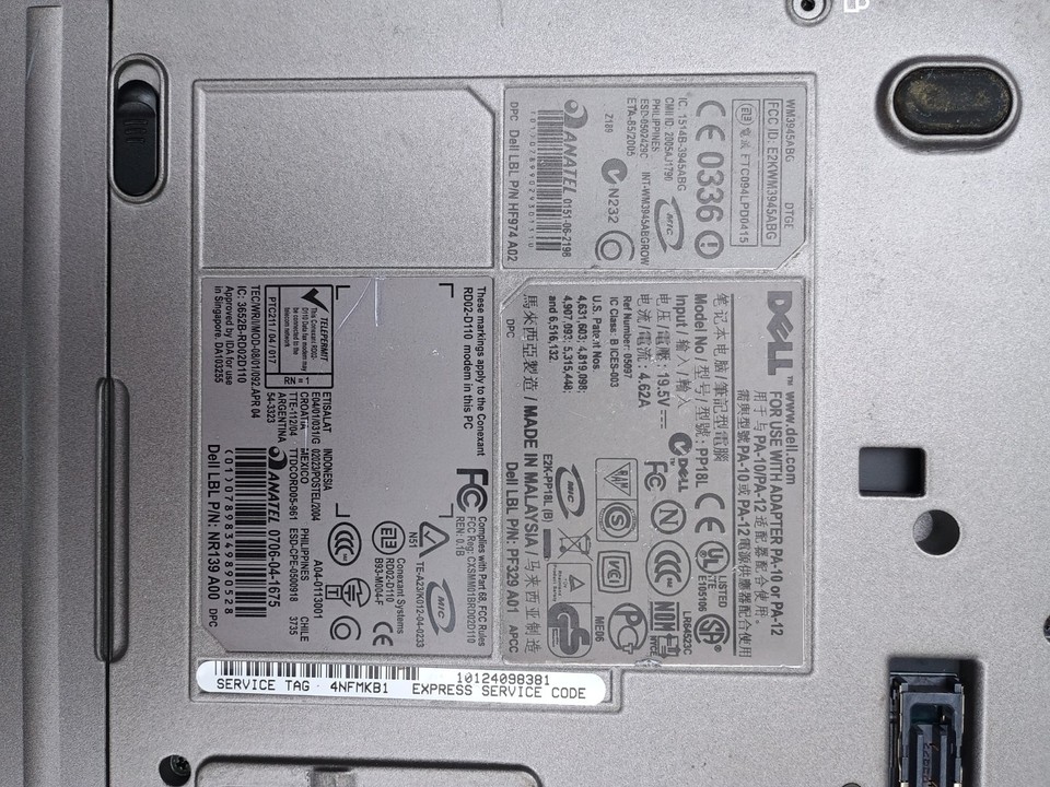 Lot Of 9 DELL LATITUDE 620/630 PP18L PARTS | eBay