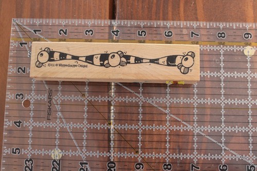 WHIPPER SNAPPER Wood Rubber Stamp Border Striped Long Holly Berries ...