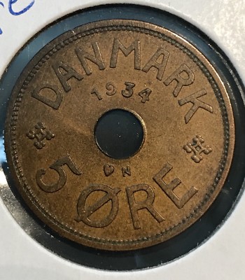 Denmark Danmark 5 Ore 1934 Key Date, 3/21/17, Free Shipping | eBay