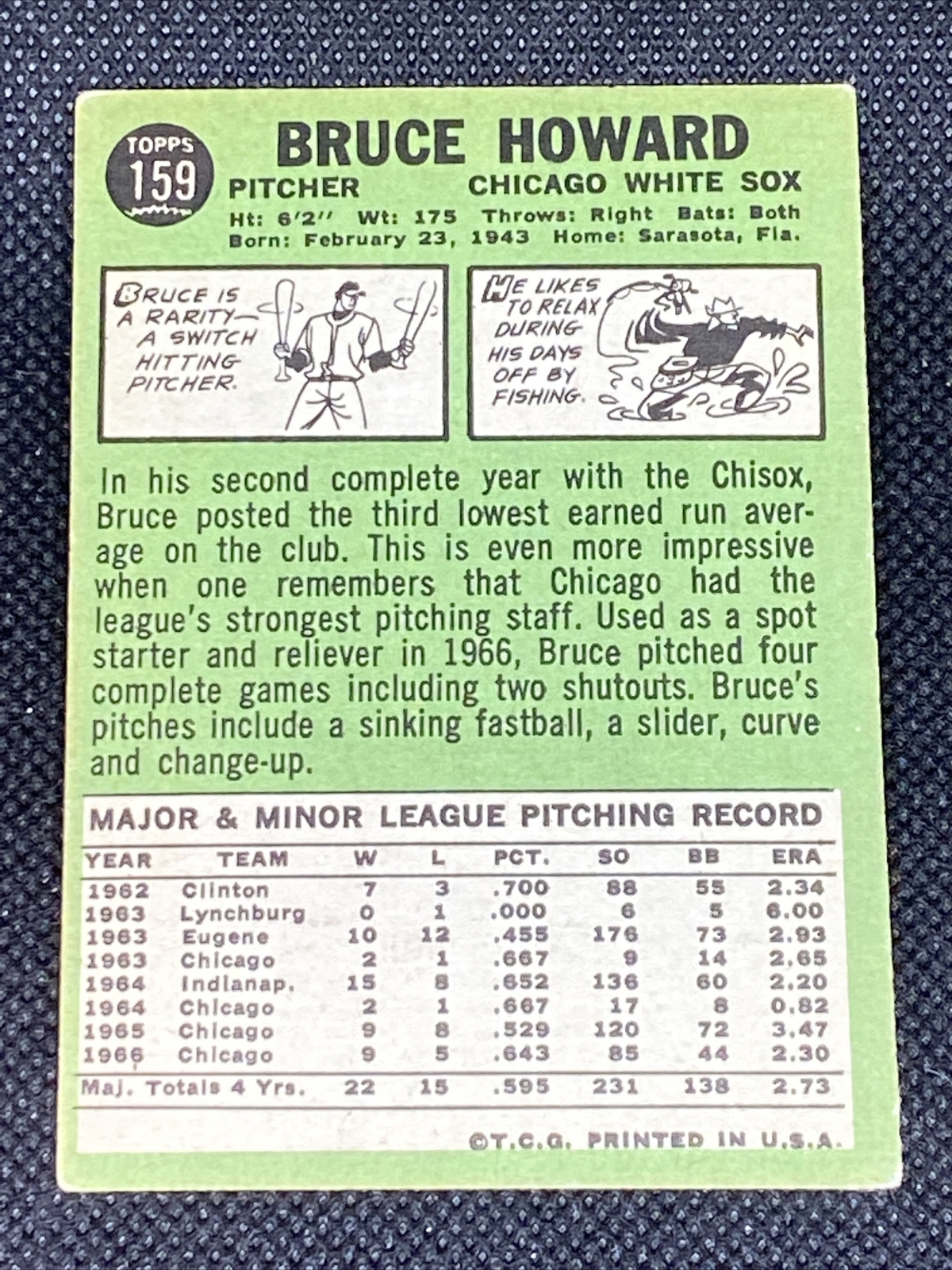 Bruce Howard White Sox Signed Auto Autographed 1967 Topps Card #159 ...