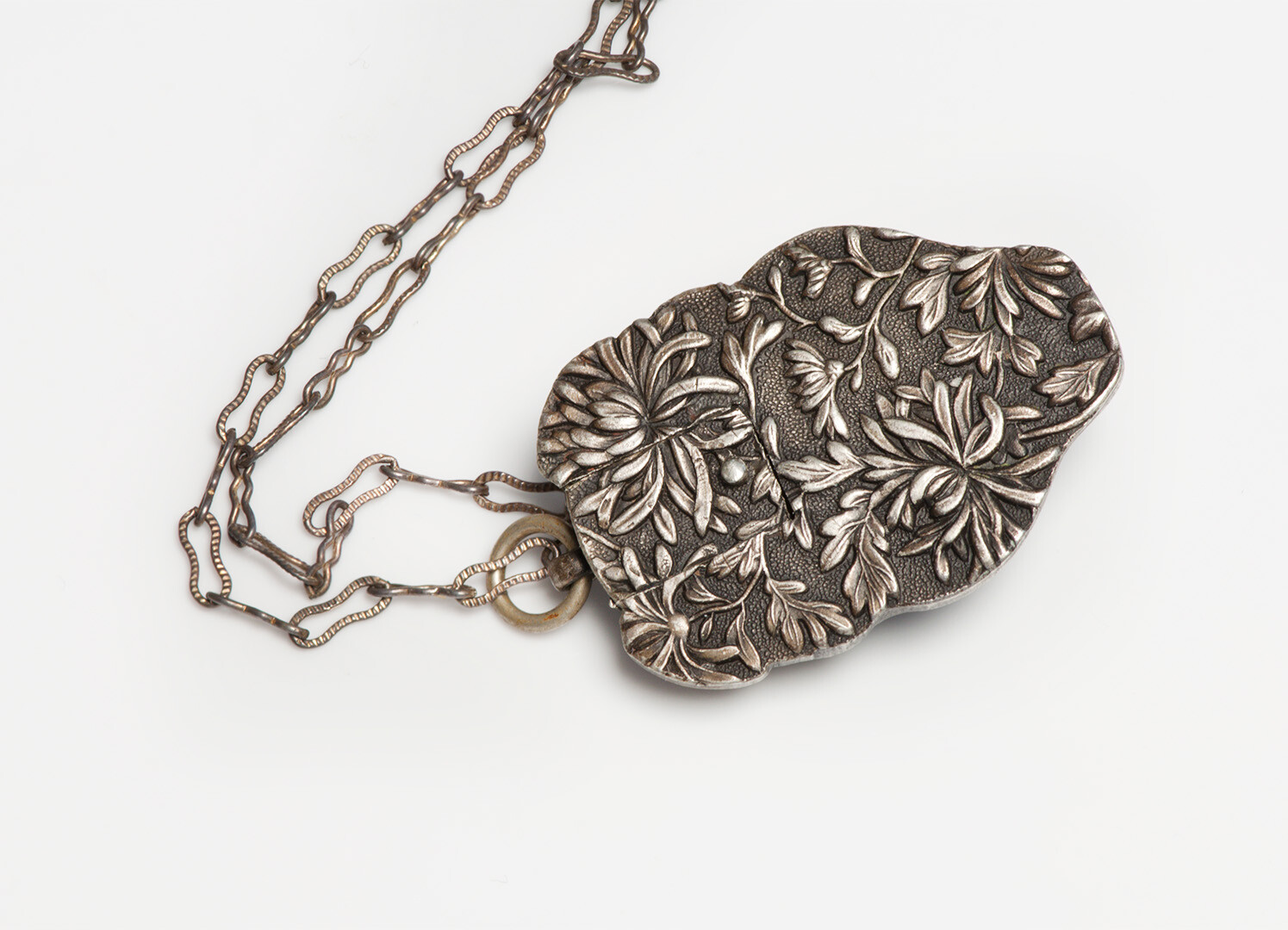 Antique Japanese Silver Satyr Pendant - Gem