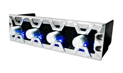 Fan Controller 4 Channels Lamptron FC3 Silver Black Bezel Blue LED for ...