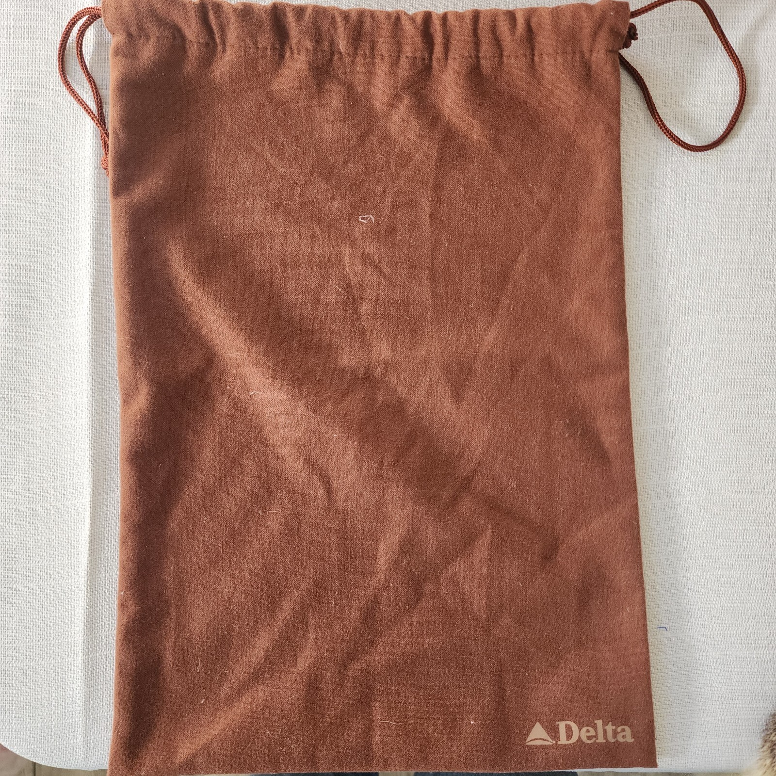 Delta Airlines Brown Velour Pouch Drawstring 10" x 14" | eBay