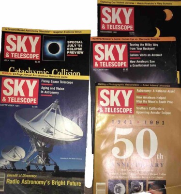 SKY & TELESCOPE 1991 MAGAZINE October 1991 July Sept Nov Oct Dec 5 ...