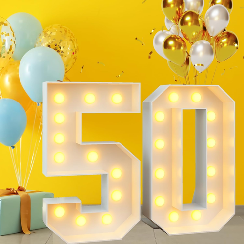 50 Light up Numbers, Decorative Led Light up Number Letters, 50Th ...