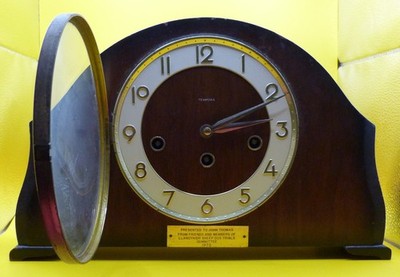 TEMPORA Wooden Mantle clock - wind up with WESTMINSTER CHIMES. spares ...