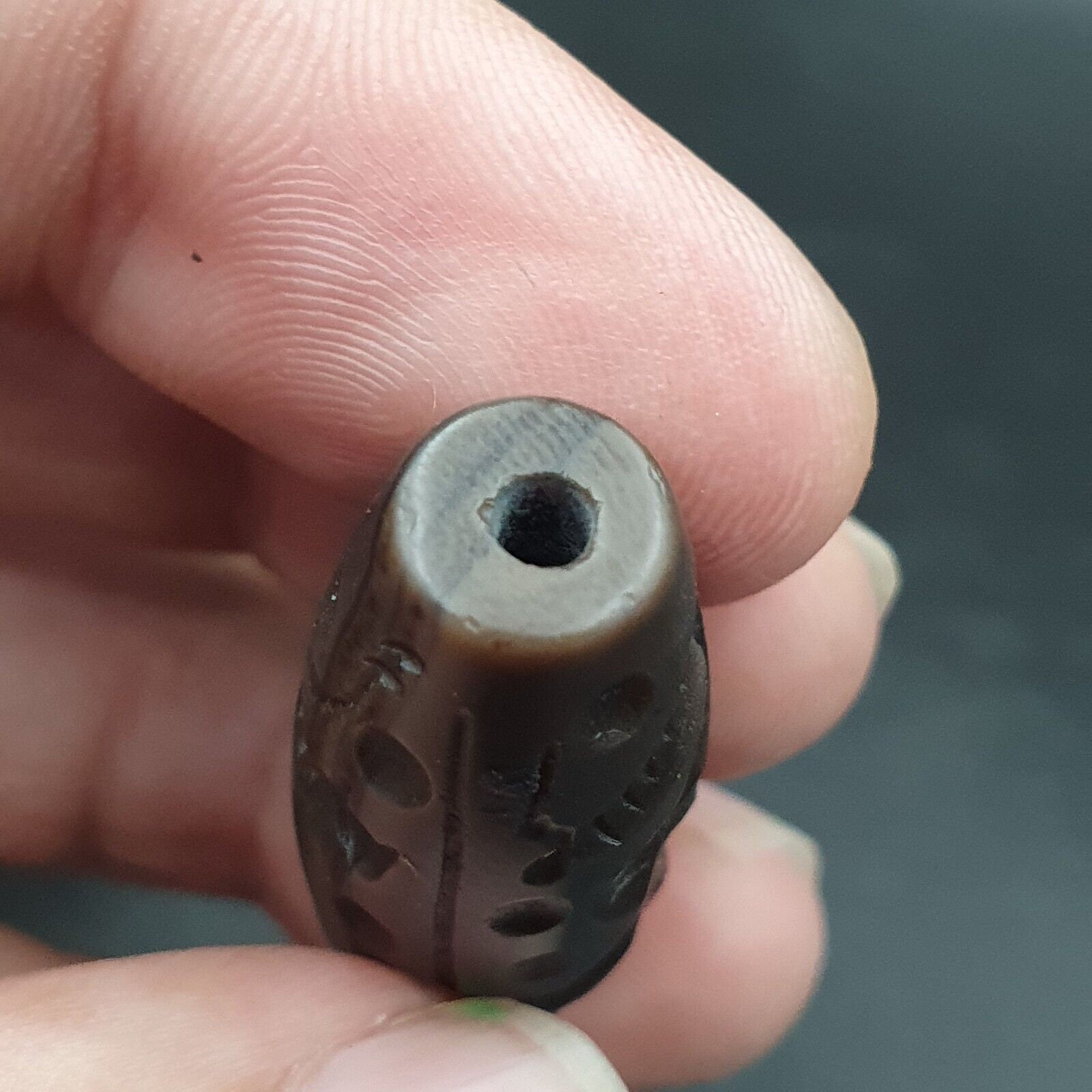 Indo tibetan carving agate eye stone bead amulet hunting prey #10215 | eBay