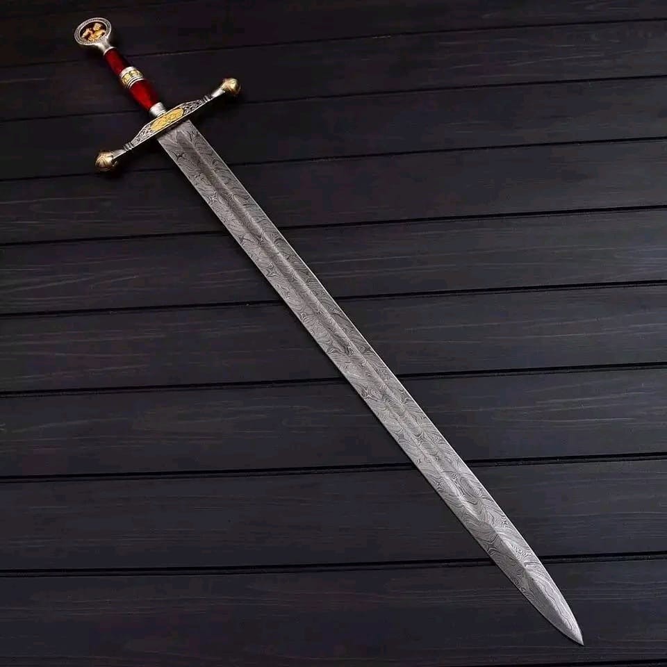 Knight Templar Sword | Battle-Ready Damascus Steel | Medieval Sword | eBay
