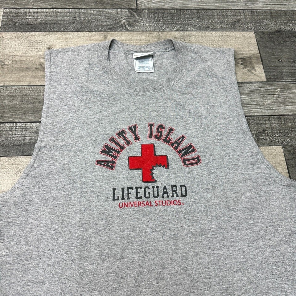Universal Studio Vest Graphic Print Lifeguard Grey Mens XL | eBay UK