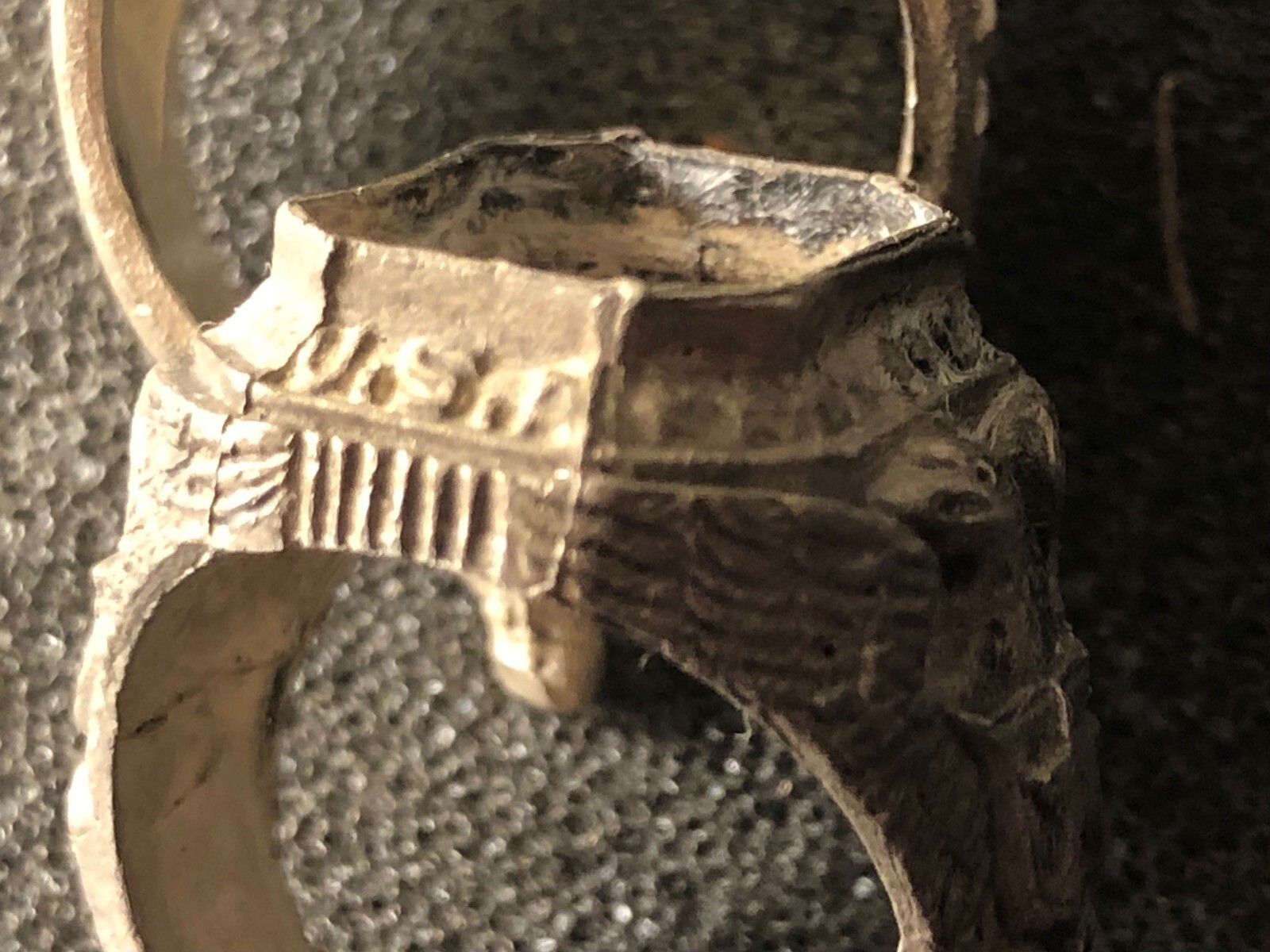 Vintage WWII Army Military Unfinished Rings - Gem