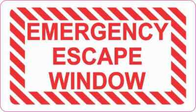 3.5 x 2 Emergency Escape Window Magnet Business Door Wall Sign Vinyl ...