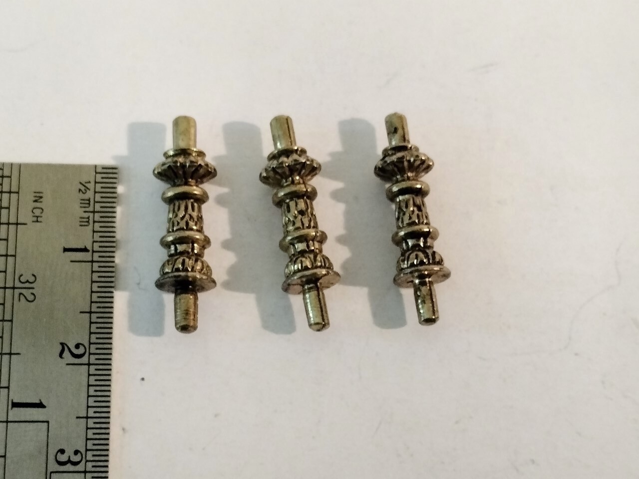 Wood Ship Model Fittings Parts 3 Ornate Brass Pillars Hull Decor 13mm x ...