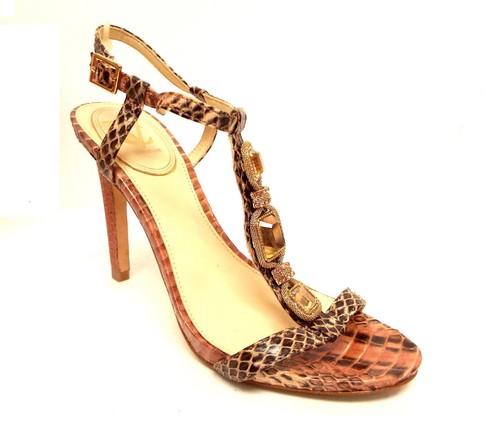 VC Signature Vince Camuto Size 6.5 BENNI Pink Snake Print Heels Sandals ...