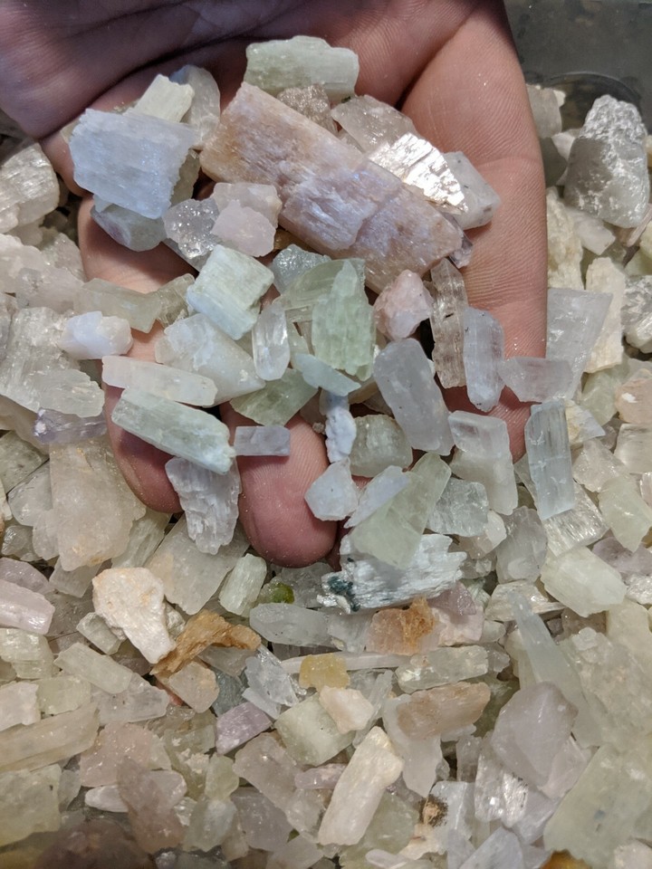 1lb Bulk Wholesale Natural Pink Green Clear Kunzite Spodumene Crystals ...