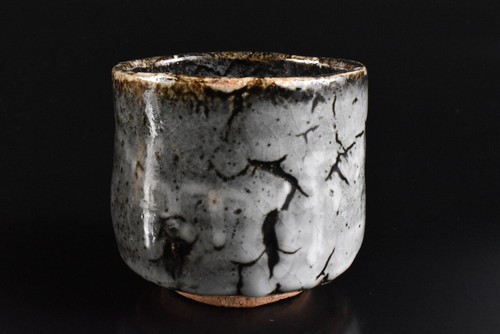 T7776: Japanese Seto-ware Black glaze TEA BOWL Green tea tool Tea ...