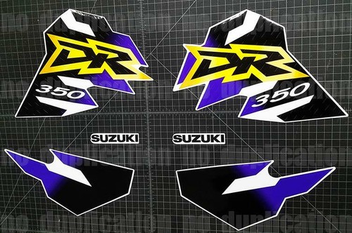 98' 1998 DR350 SE tank 6pc Purple/Black adhesiv graphic decal stickers ...