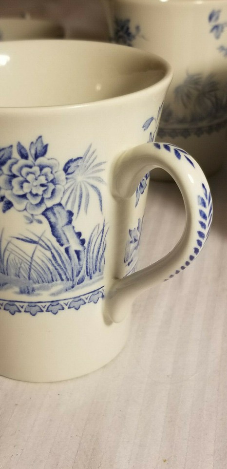 2 near mint Furnivals Blue & White Quail Made In England Coffee Tea ...