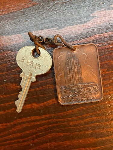 Lord Tarleton Hotel- Miami Beach Florida: room #1212 Key and metal FOB ...
