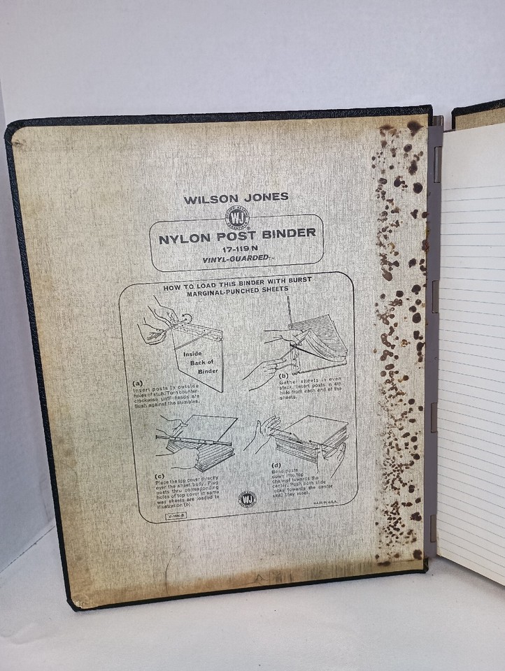 Vtg Wilson Jones Nylon Post Binder 17-119 N Vinyl-Guarded 9 X 11 1/2 | eBay