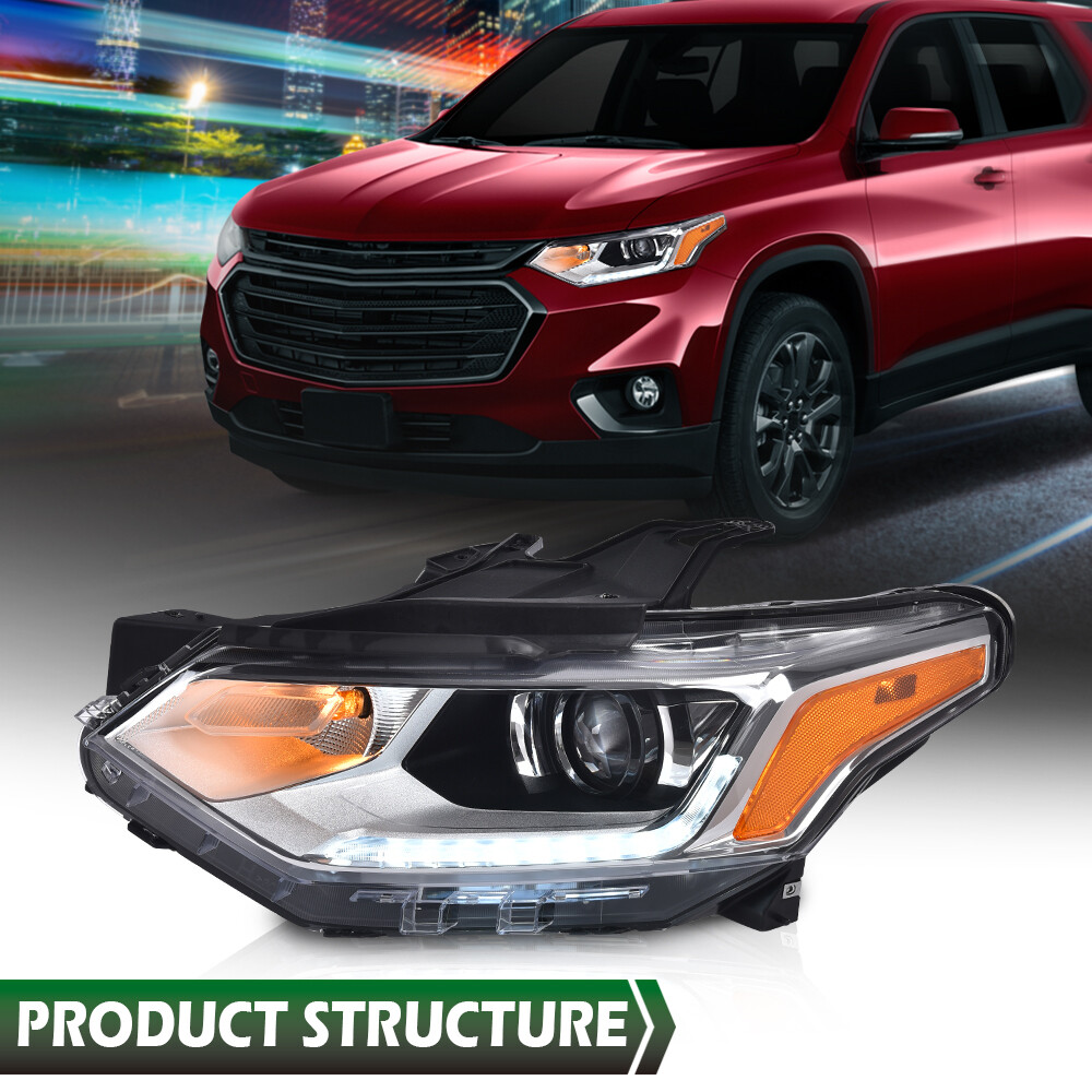 Fit For 2018-2021 Chevy Traverse HID Headlight w/ LED DRL Driver Left ...