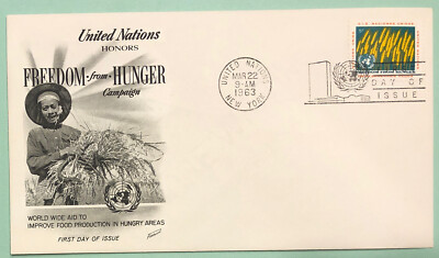 Sc UN 116 United Nations 1963 Freedom From Hunger FDC Fleetwood Cover ...