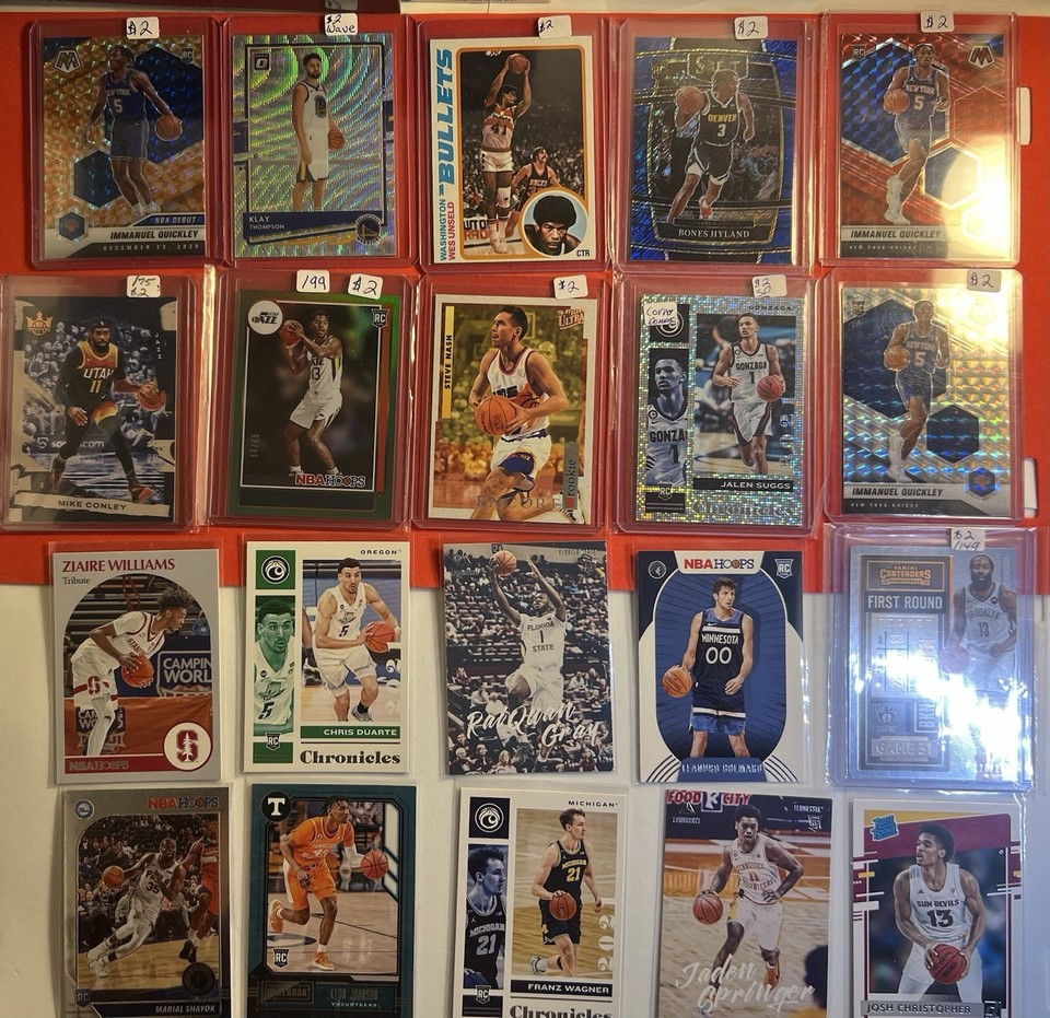 Huge Basketball Card Lot NBA, Auto, RC, 3 PSA Slabs, Numbered, Prizm ...