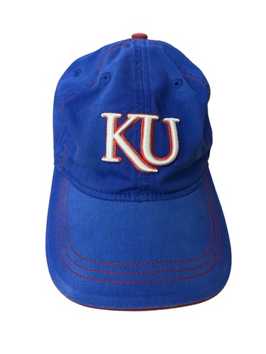 Kansas Jayhawks Men ADIDAS Hat Blue White Lettering Red Outline Adult ...