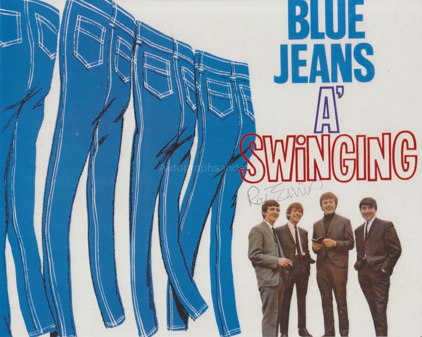 Ray Ennis Hand Signed 8x10 Photo Autograph Swinging Blue Jeans Hippy ...
