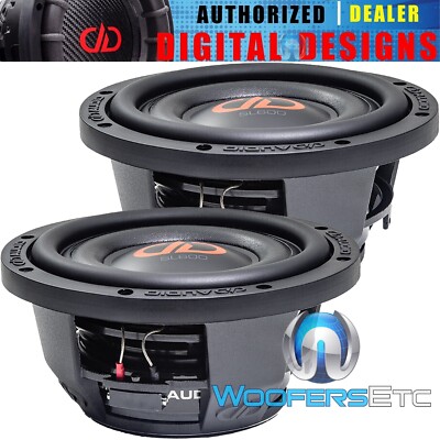 (2) DD AUDIO SL608-D2 8" SLIM SHALLOW 600W DUAL 2-OHM SUBWOOFERS BASS ...