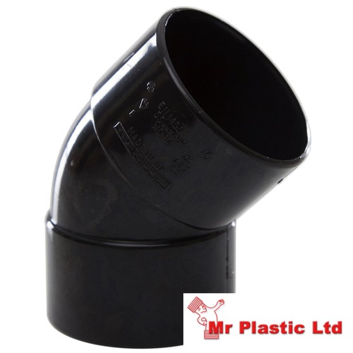 Polypipe 50mm Solvent Weld Waste Pipe Fittings in Black (actual size ...