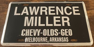 Lawrence Miller Chevy Olds Geo Dealership Booster License Plate ...