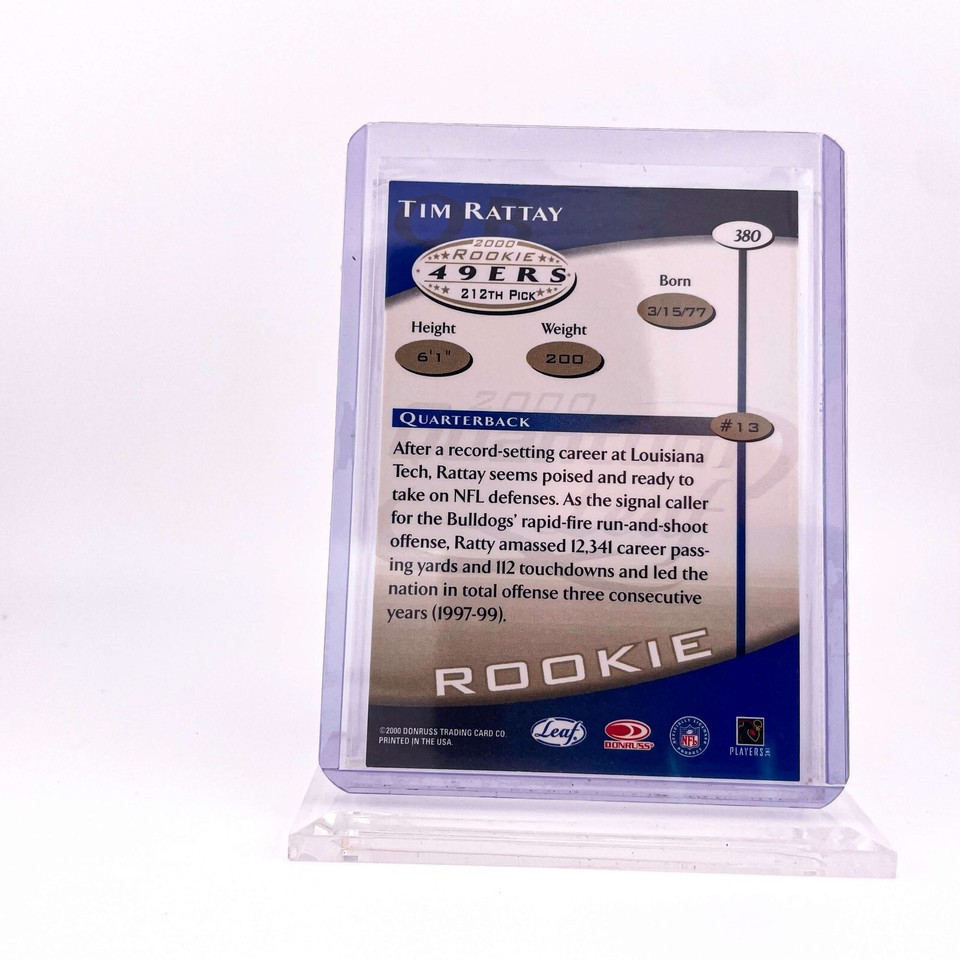 Tim Rattay Rookie - 2000 Leaf Quantum - San Francisco 49ers | eBay